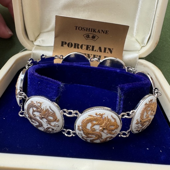 Toshikane | Jewelry | Toshikane Japan Gold Dragon Porcelain Bracelet W ...